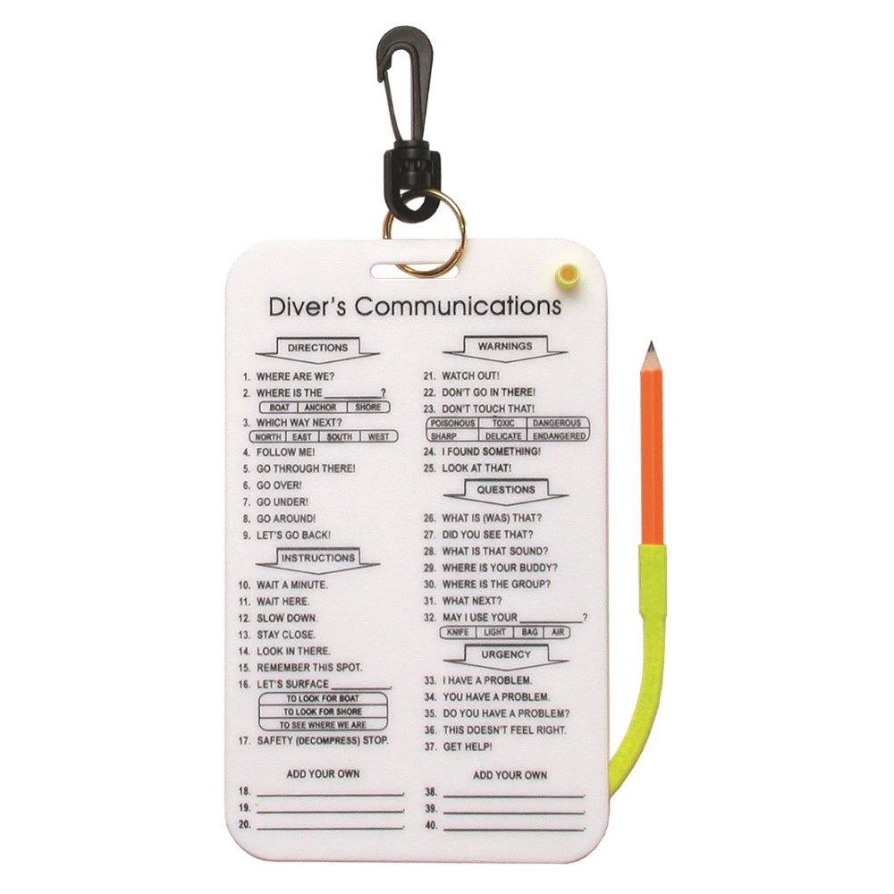 Innovative Scuba Communication Slate – Aqua Sport Scuba Center